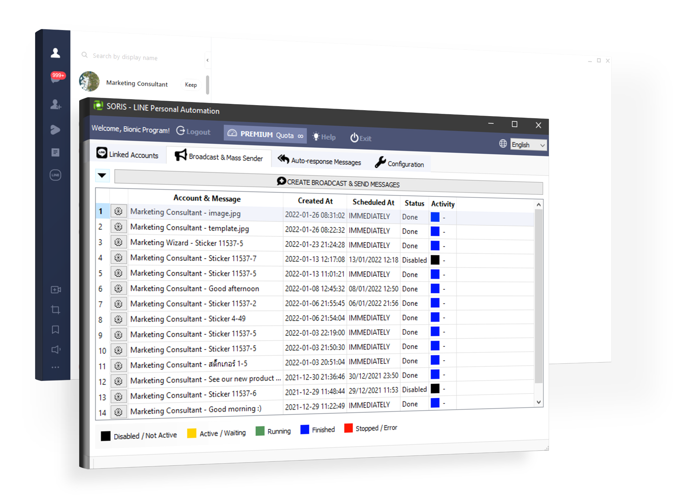 SORIS - The automation software for LINE by bionicprogram.com